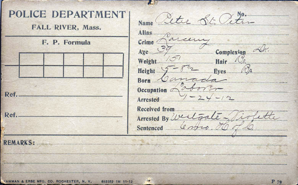 Mug Shots 1911-1932 – Fall River Historical Society