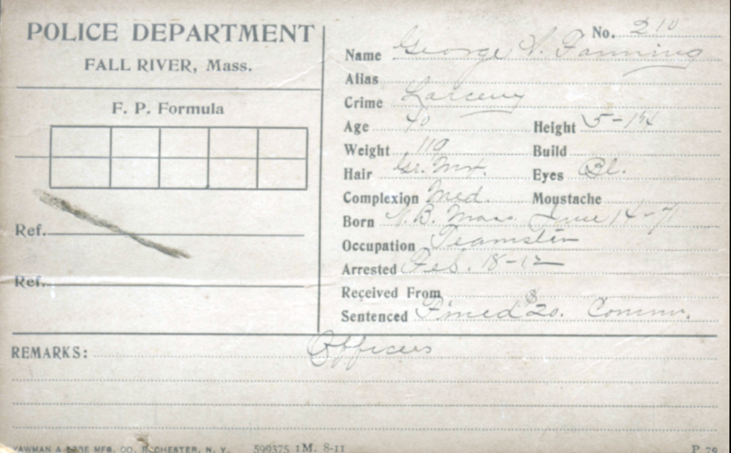Mug Shots 1911-1932 – Fall River Historical Society