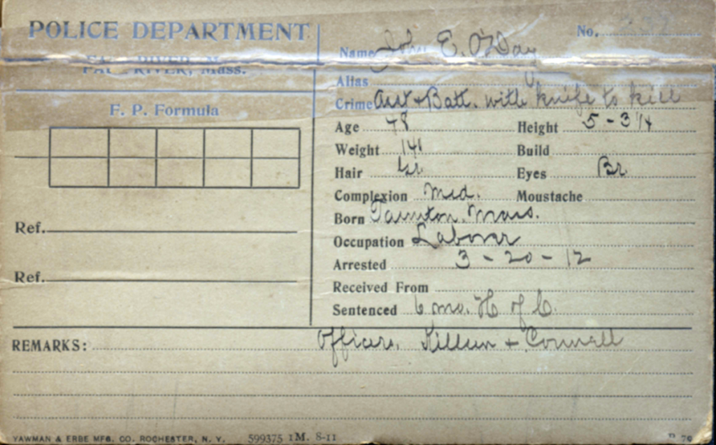 Mug Shots 1911-1932 – Fall River Historical Society